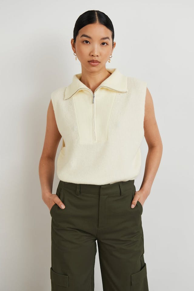 Lena knitted vest - Weiß - Dame - Gina Tricot