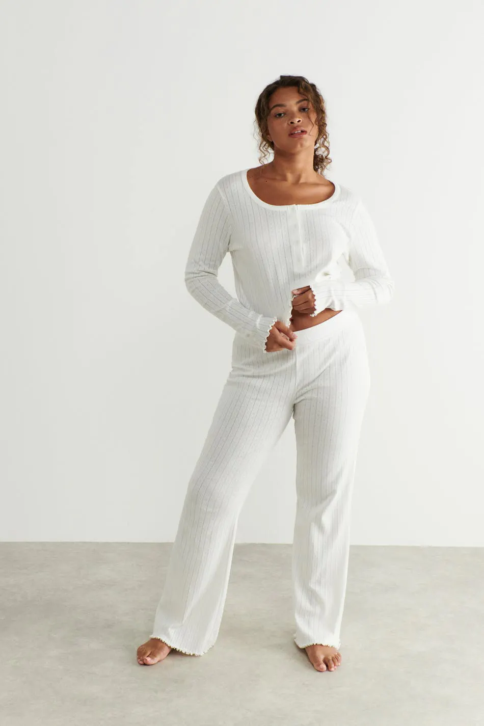 pyjamas trousers - Hvit - Dame - Gina Tricot