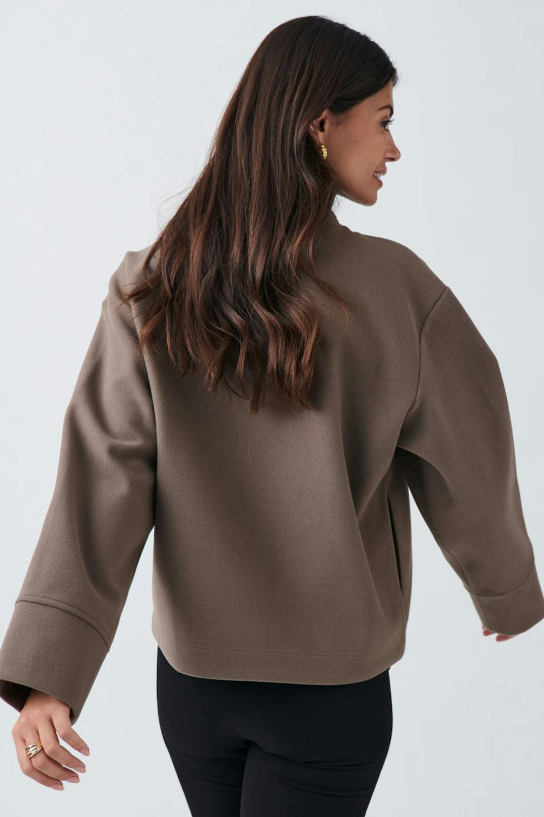 short felt jacket - Beige - Women - Gina Tricot