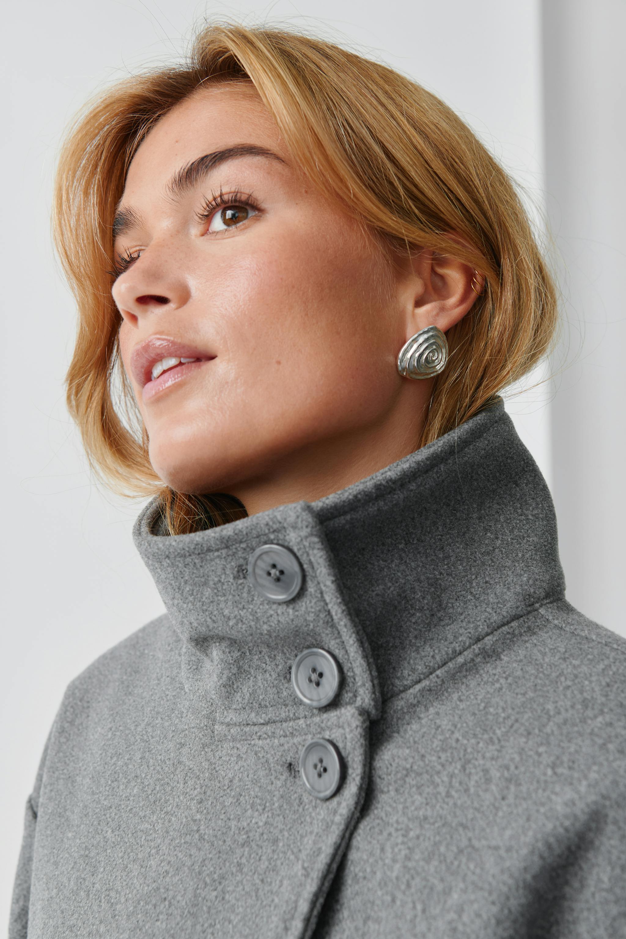 short felt jacket - Grey - Women - Gina Tricot