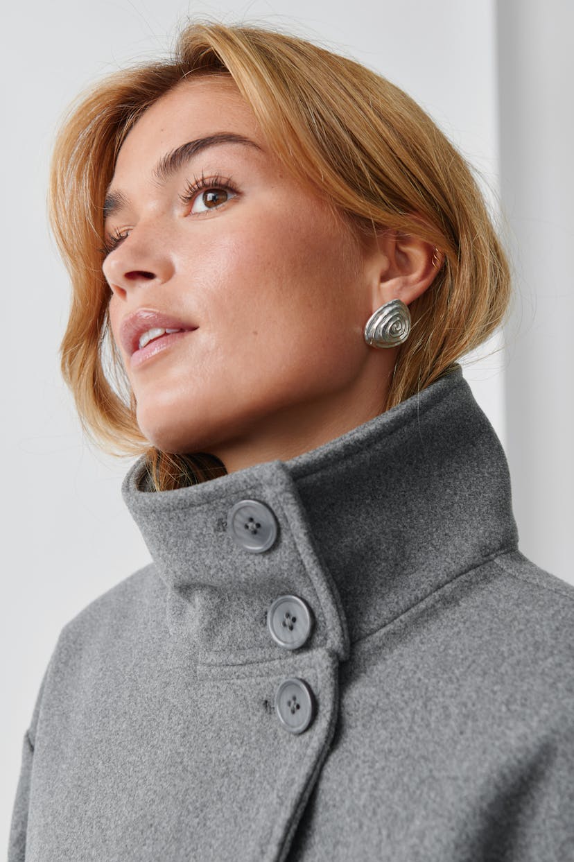 short felt jacket - Grey - Women - Gina Tricot