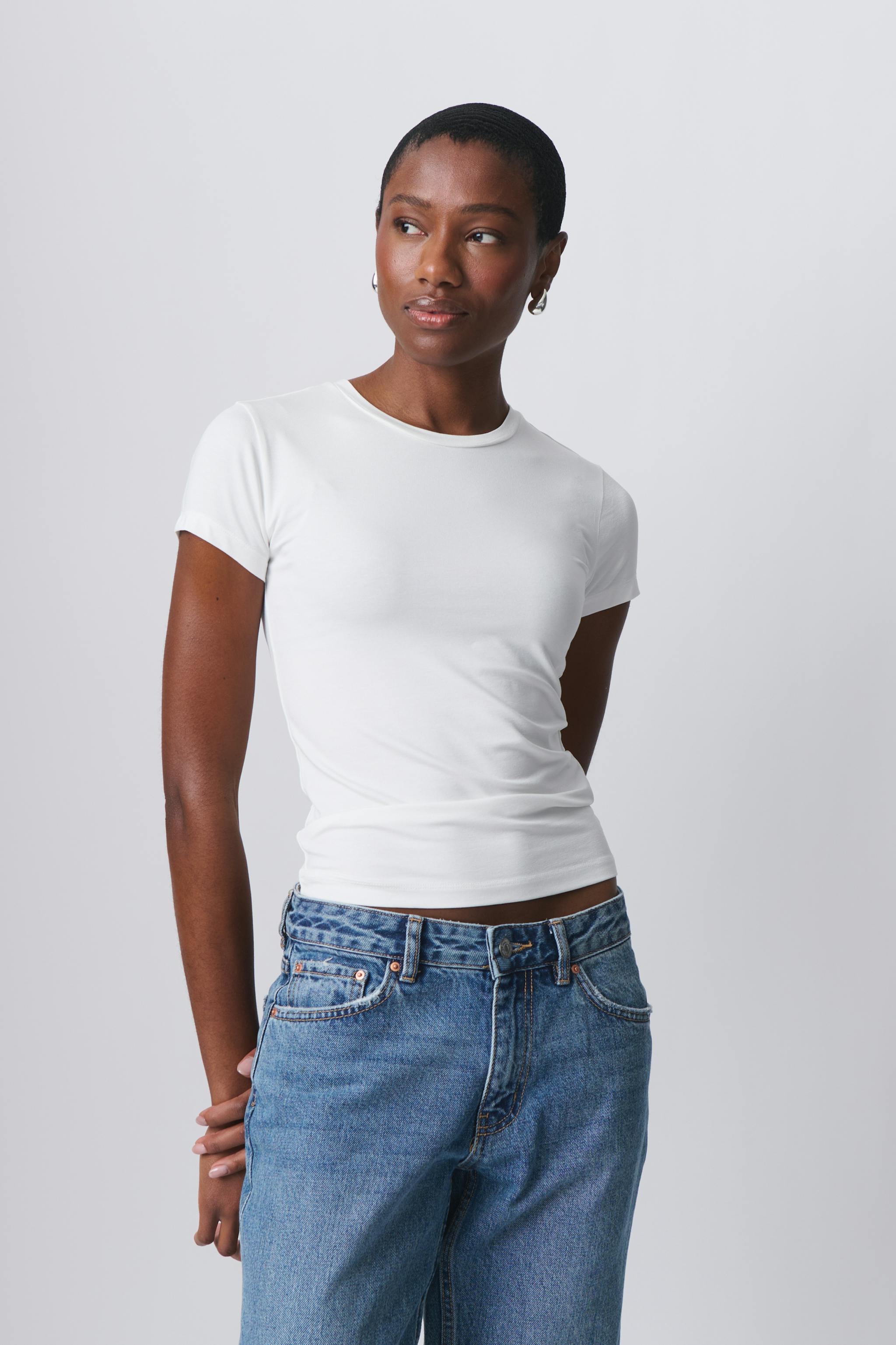 Soft touch top - Hvid - Dame - Gina Tricot