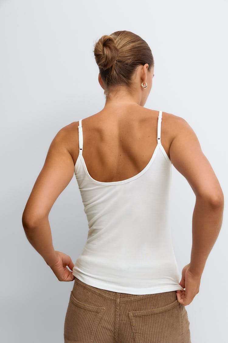 Basic strap singlet - Weiß - Dame - Gina Tricot