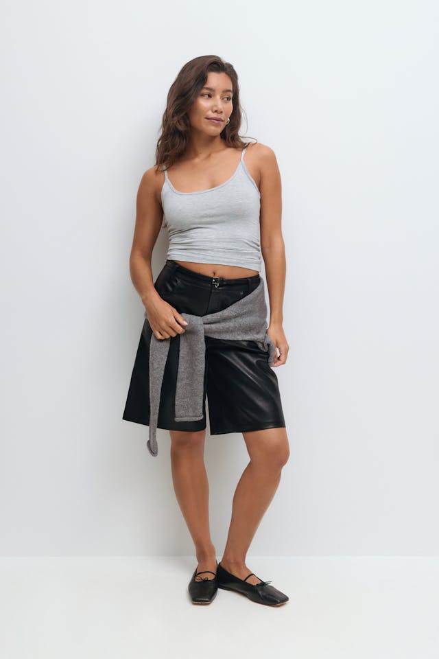 Basic strap singlet - Grå - Dame - Gina Tricot