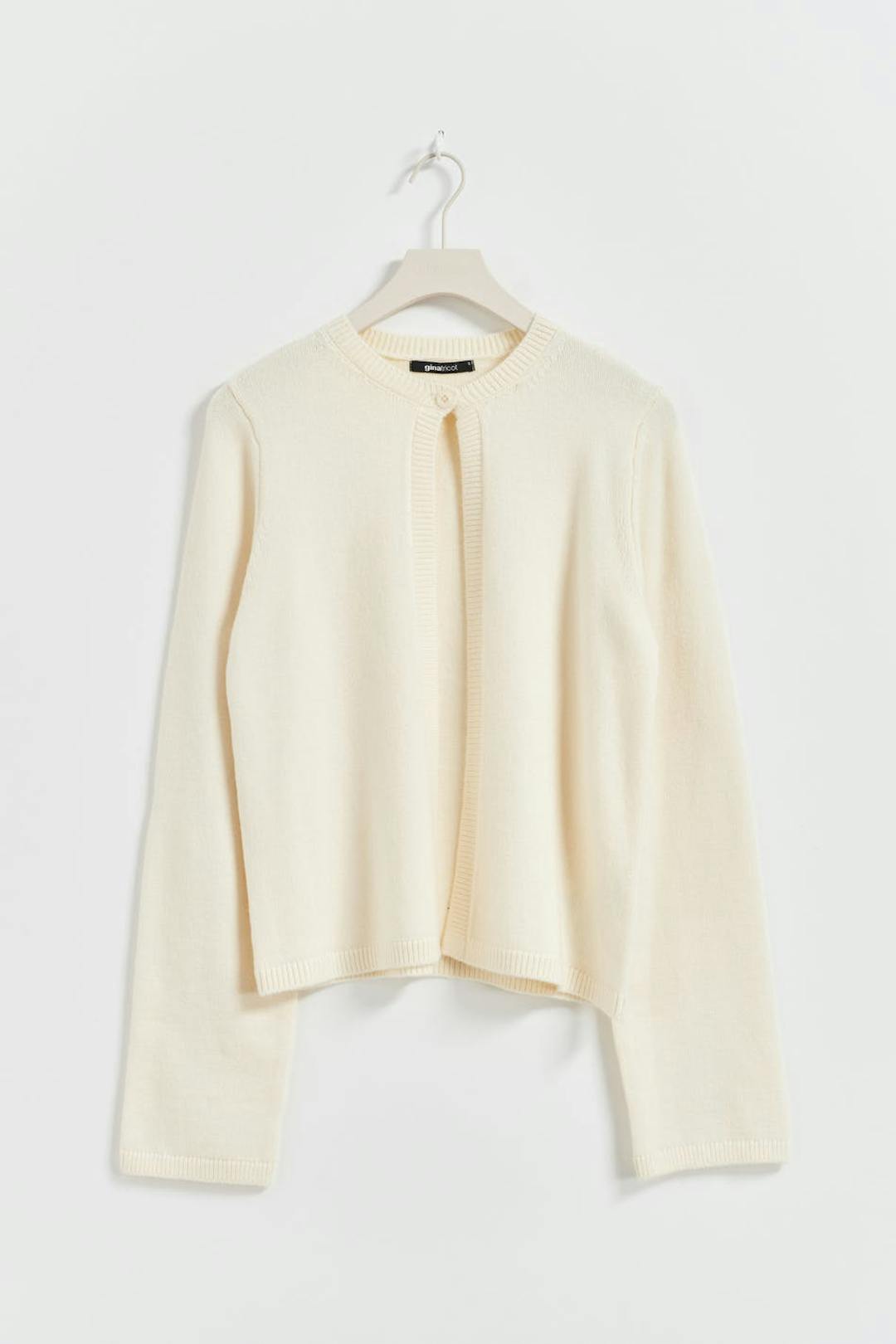 One button knit cardigan - Hvid - Dame - Gina Tricot