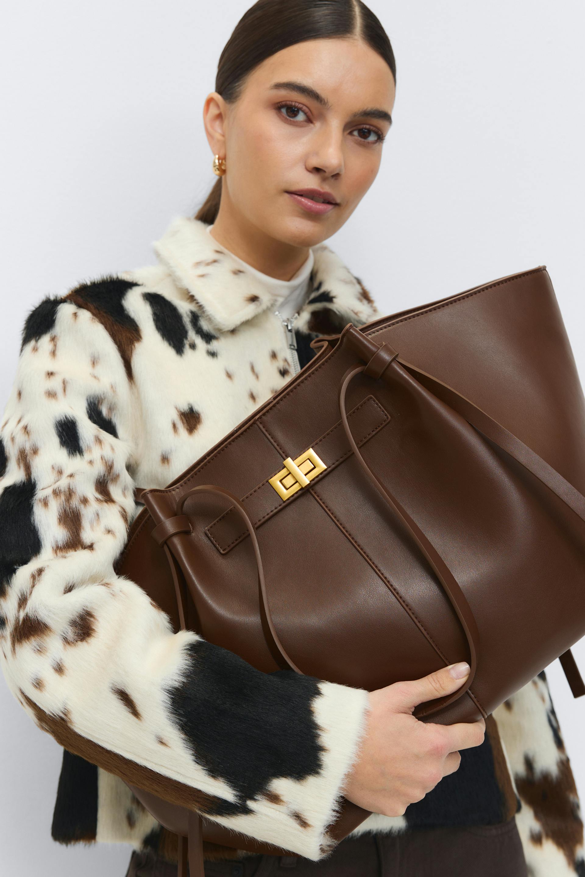 Long strap pu bag - Marron - Femme - Gina Tricot