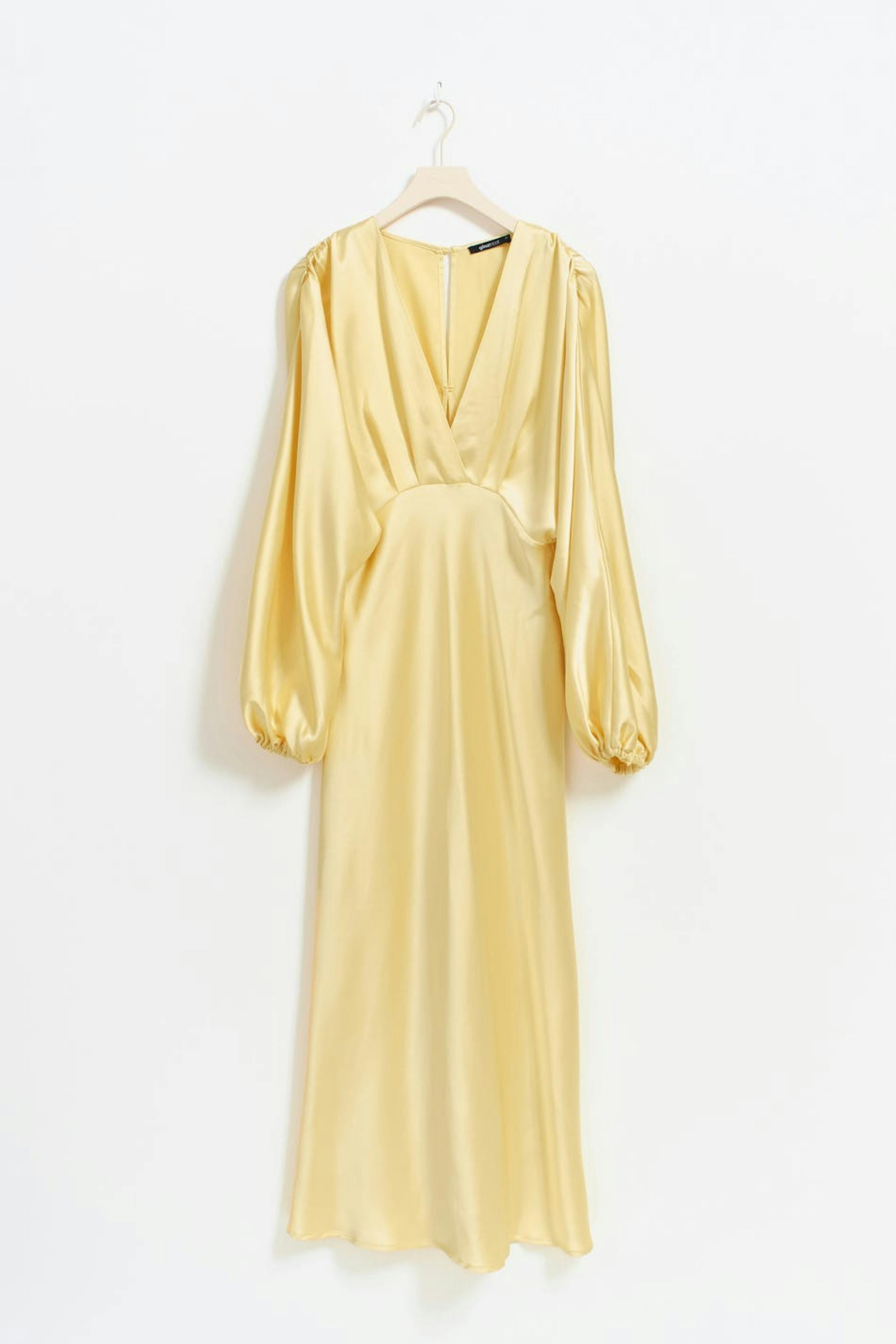 satin midaxi dress - Gul - Dam - Gina Tricot