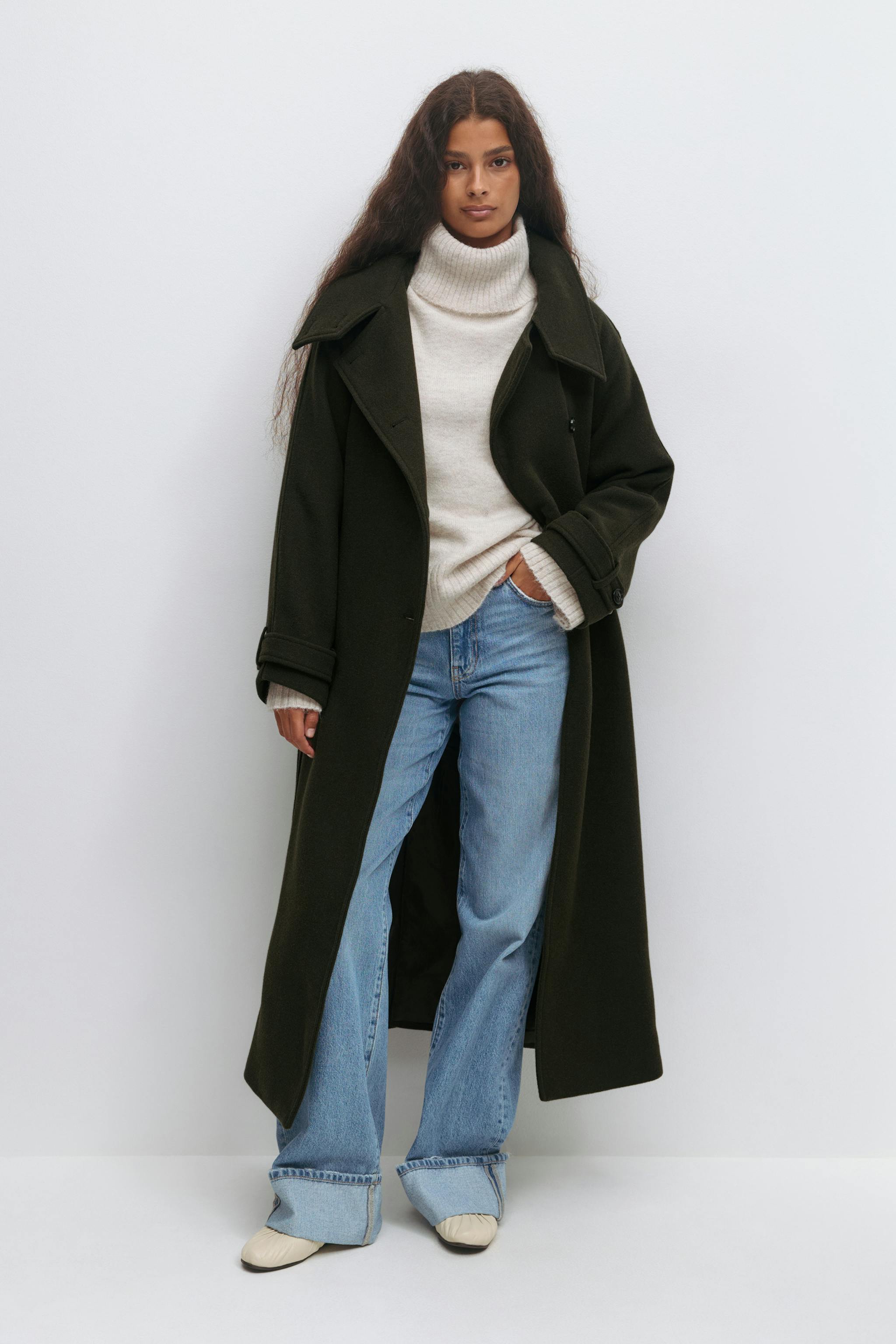 Belt cape jacket - Black - Women - Gina Tricot