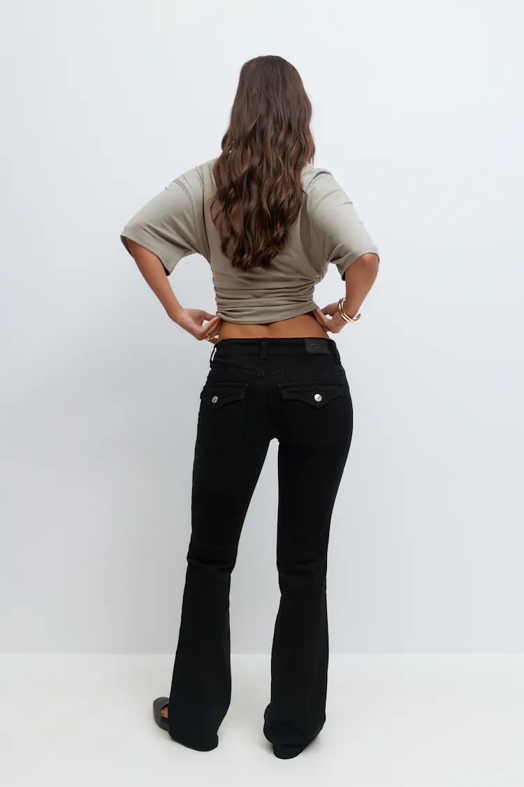 Y2k low bootcut jeans - Noir - Femme - Gina Tricot
