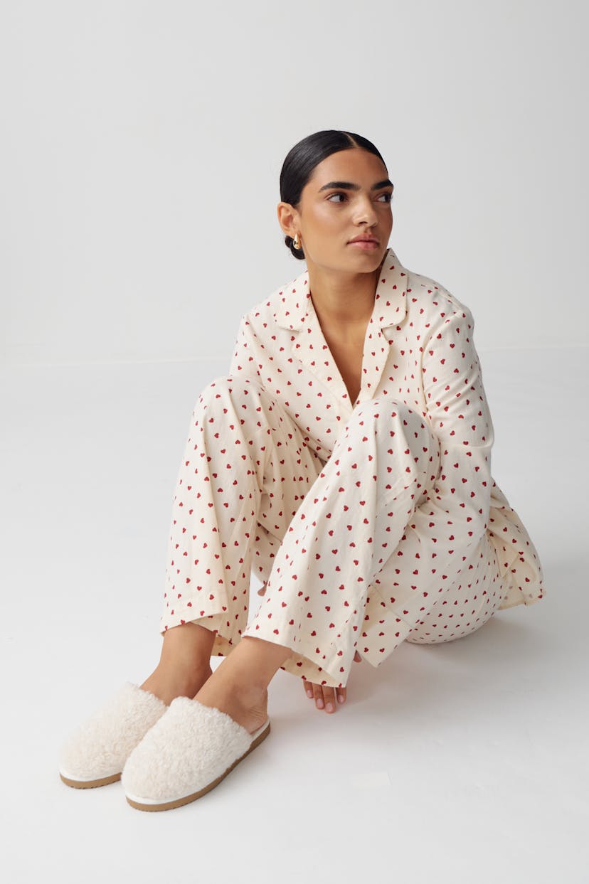 Flannel pyjamas trousers - Hvit - Dame - Gina Tricot