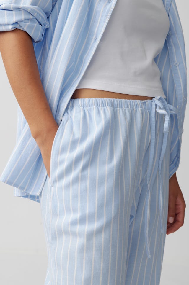 Flannel pyjamas trousers - Blå - Dame - Gina Tricot