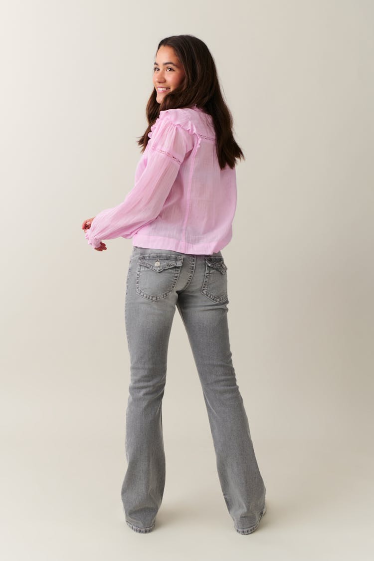 Chunky flare tall jeans - Grå - Gina Tricot