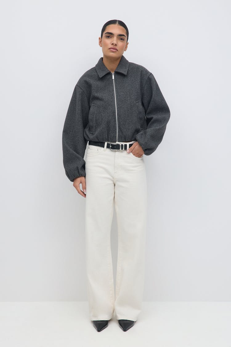 Short felt jacket - Grau - Dame - Gina Tricot