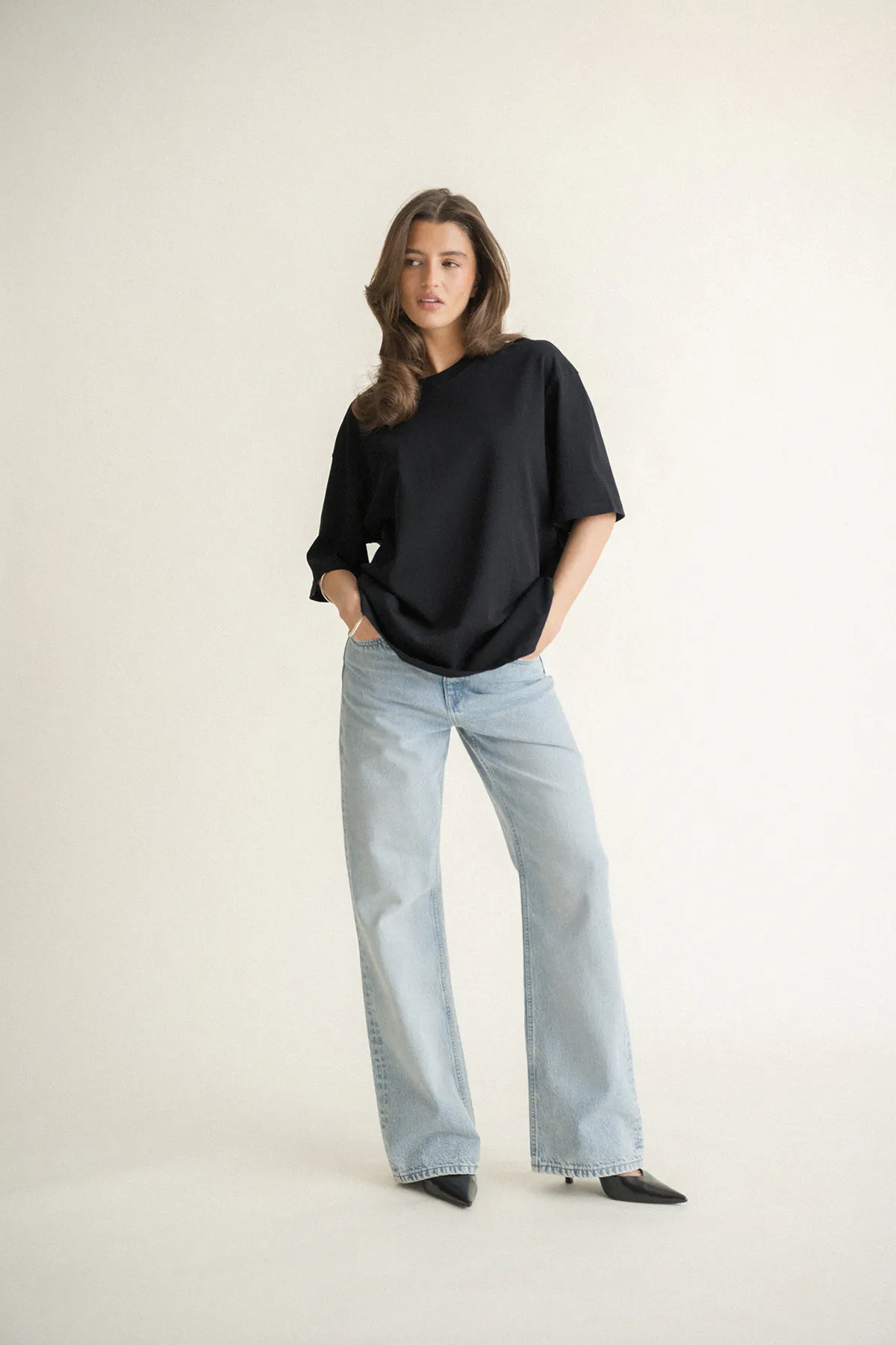 Oversized tee - Sort - Dame - Gina Tricot