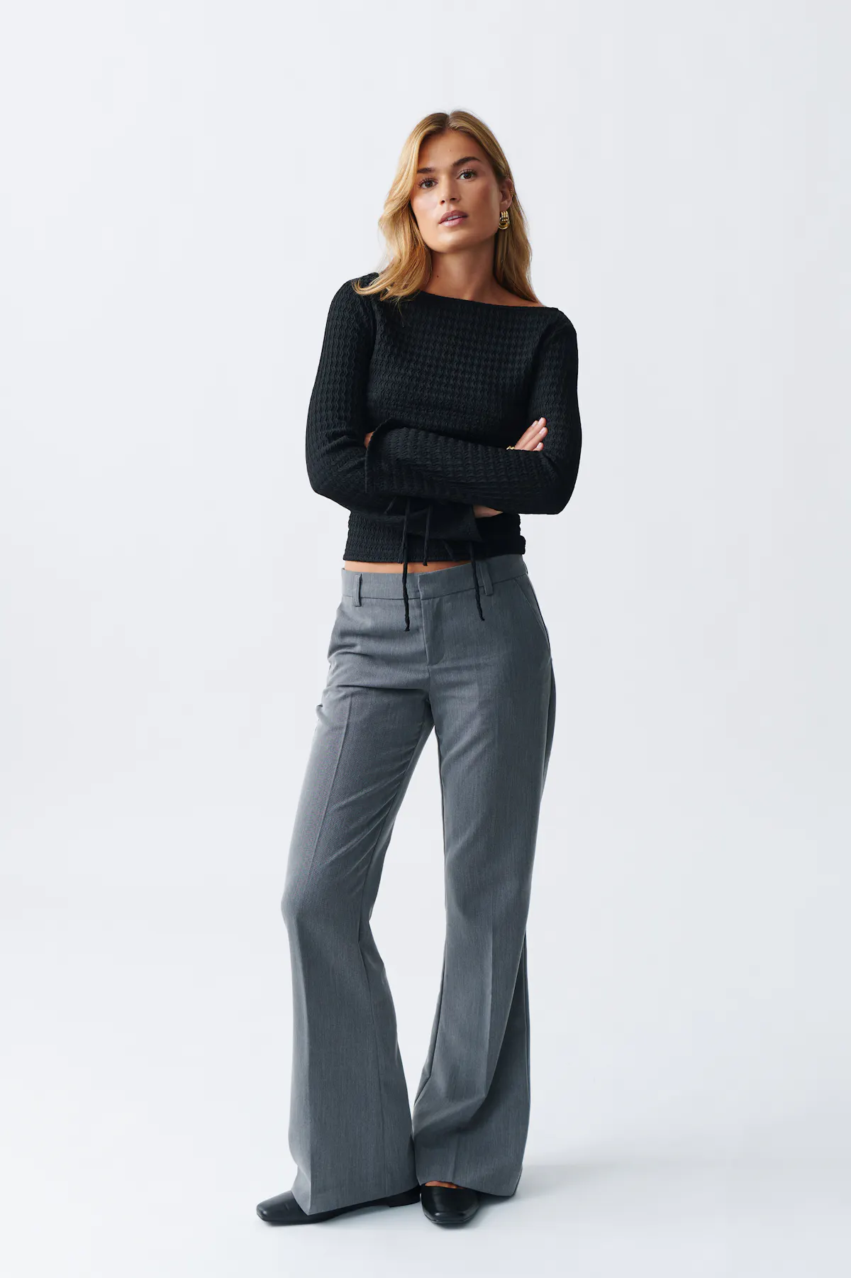 Textured top - Noir - Femme - Gina Tricot