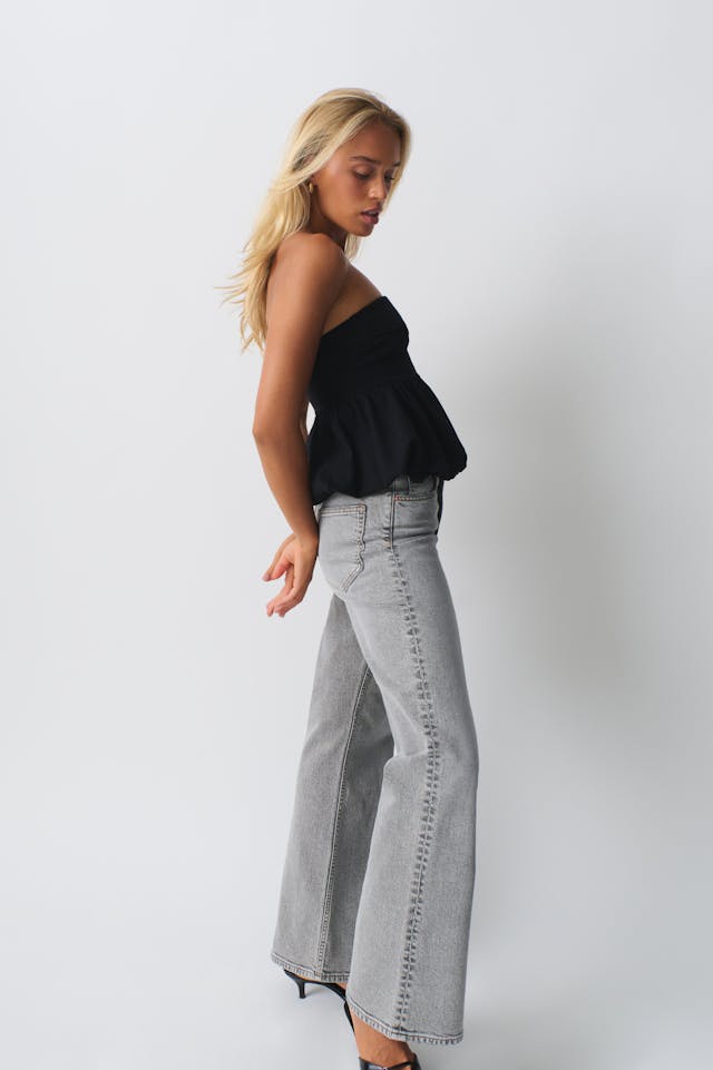 Balloon tube top - Schwarz - Dame - Gina Tricot