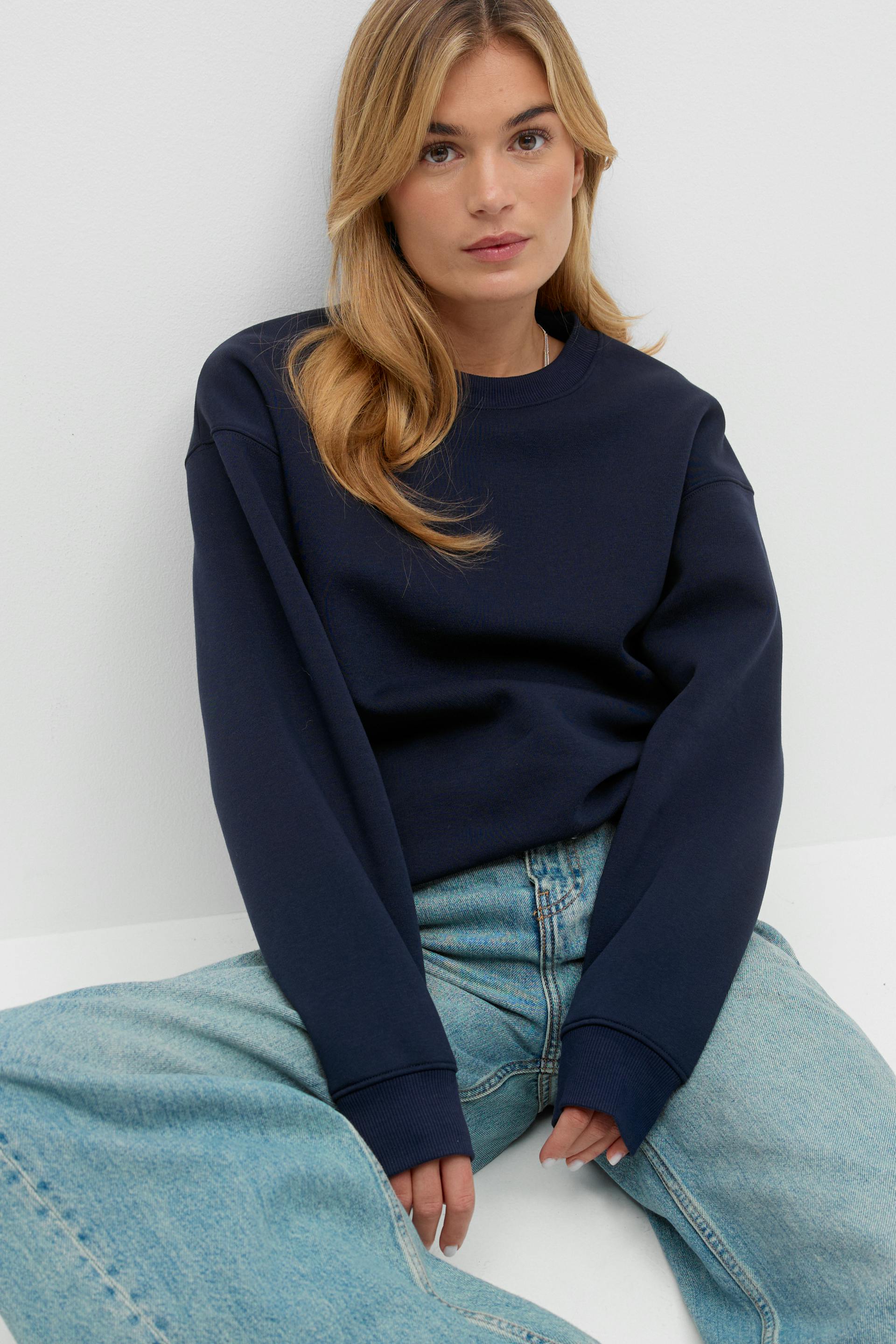 Basic sweater - Blå - Dam - Gina Tricot