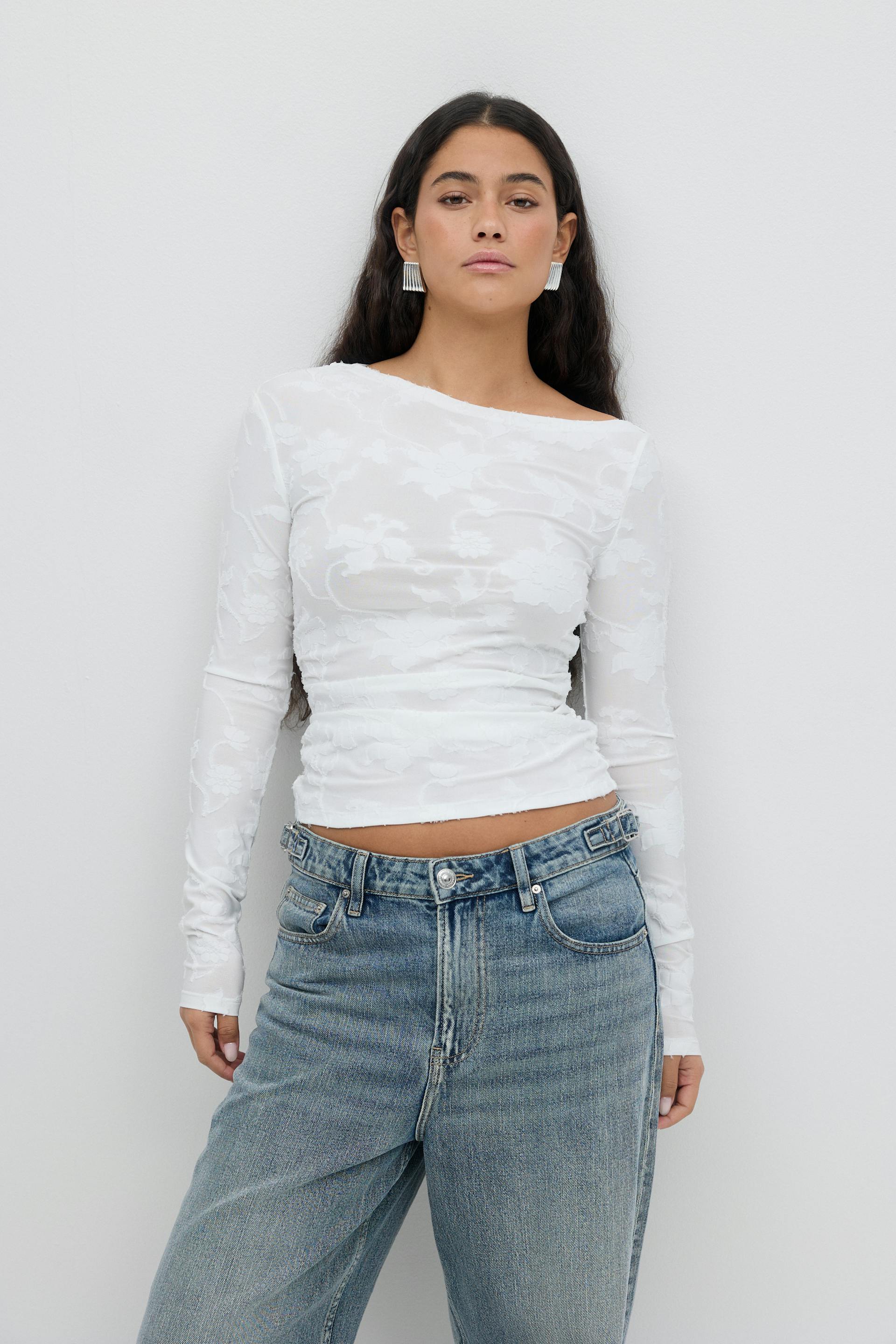Asymmetric top - Hvit - Dame - Gina Tricot