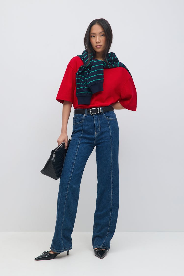 Front seam jeans - Blau - Dame - Gina Tricot