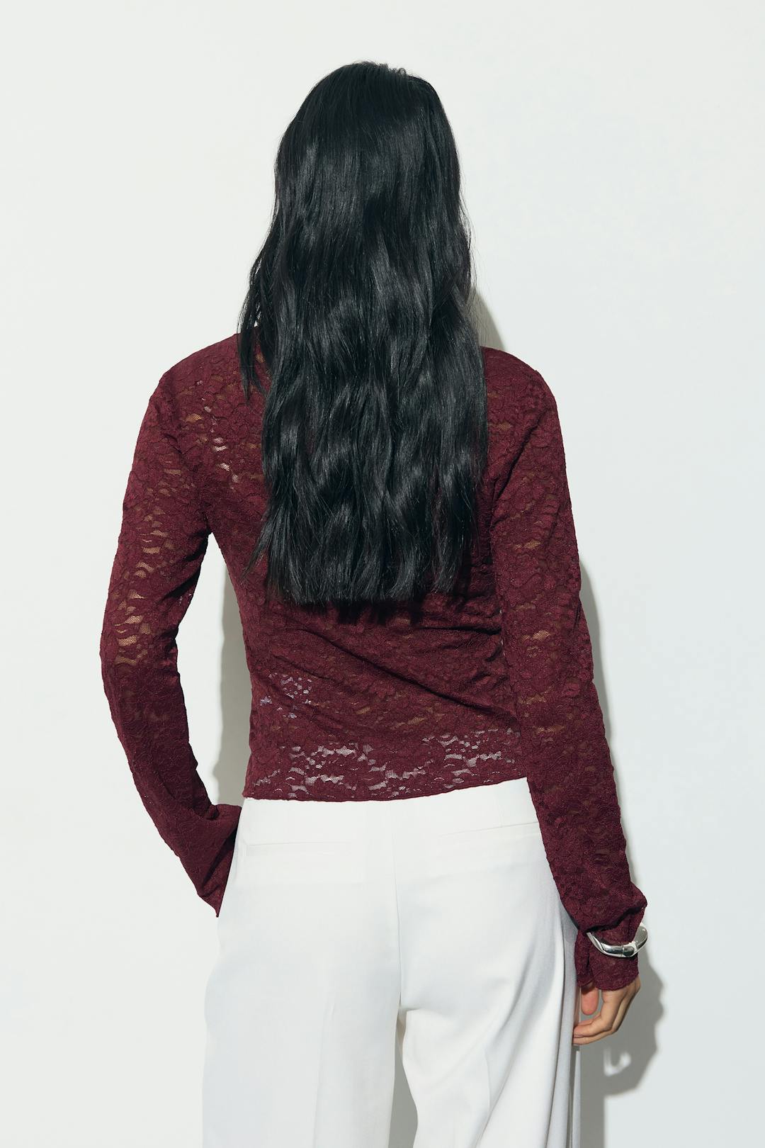 Lace top - Rood - Dame - Gina Tricot