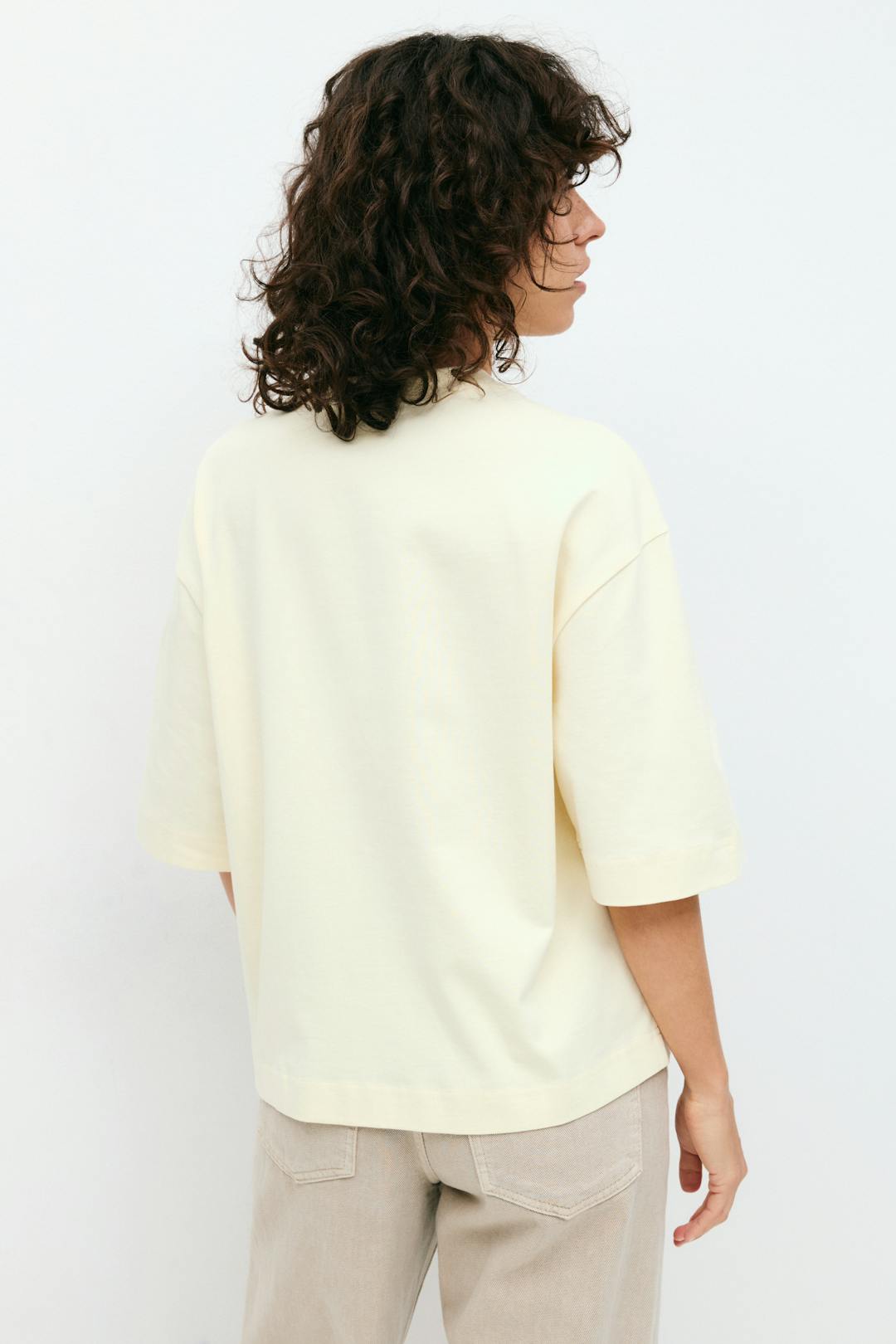 Basic boxy tee - Geel - Dame - Gina Tricot