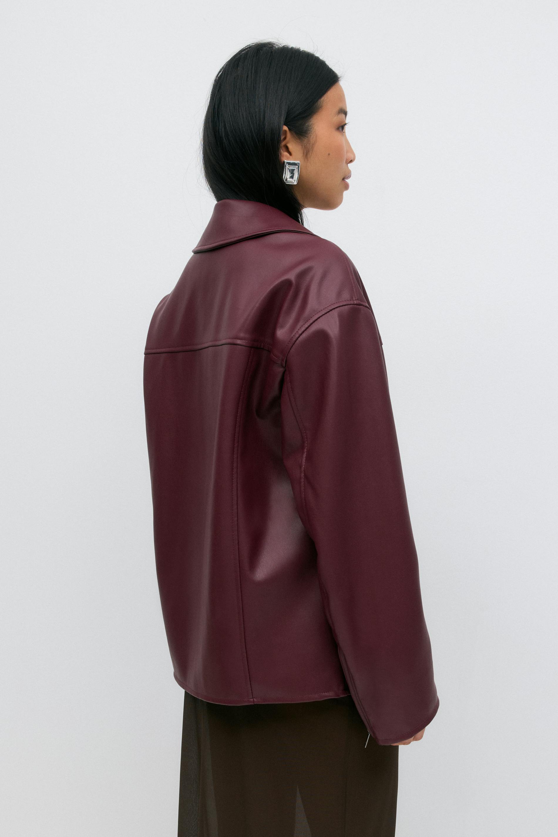 Oversized pu jacket - Rot - Dame - Gina Tricot