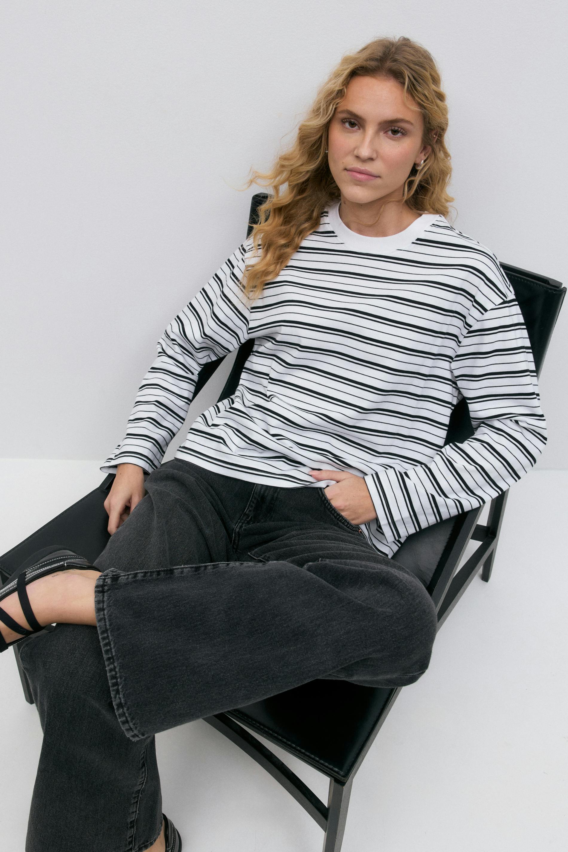 Basic long sleeve tee - Wit - Dame - Gina Tricot