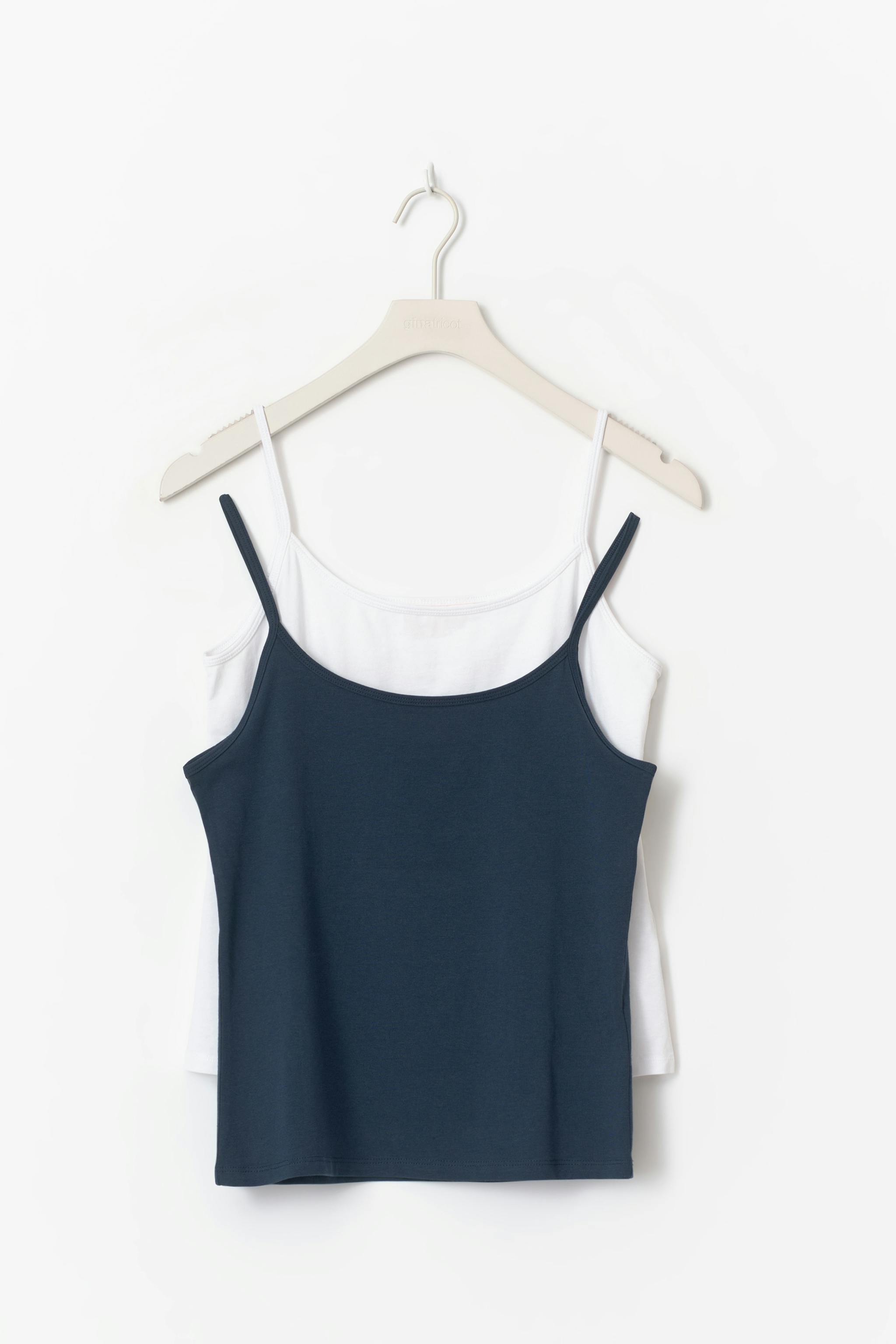 2 pack y basic singlet - Hvit - Gina Tricot
