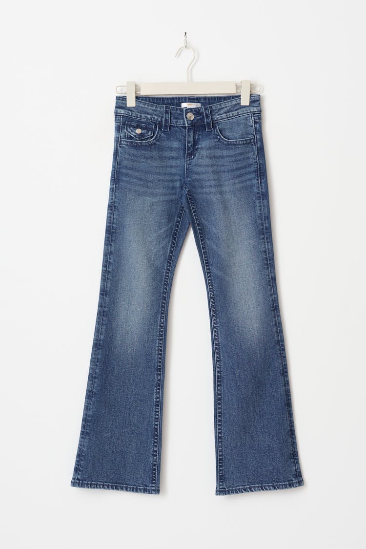Embroidery tall jeans - Blå - Gina Tricot