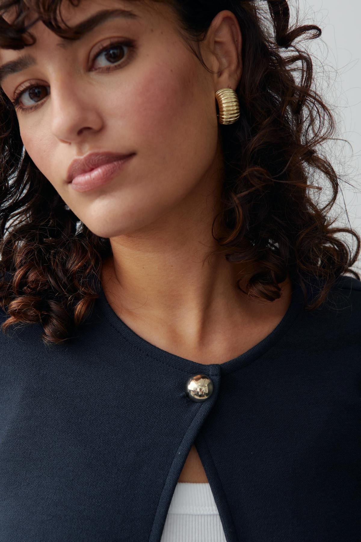 One button top - Blå - Dame - Gina Tricot