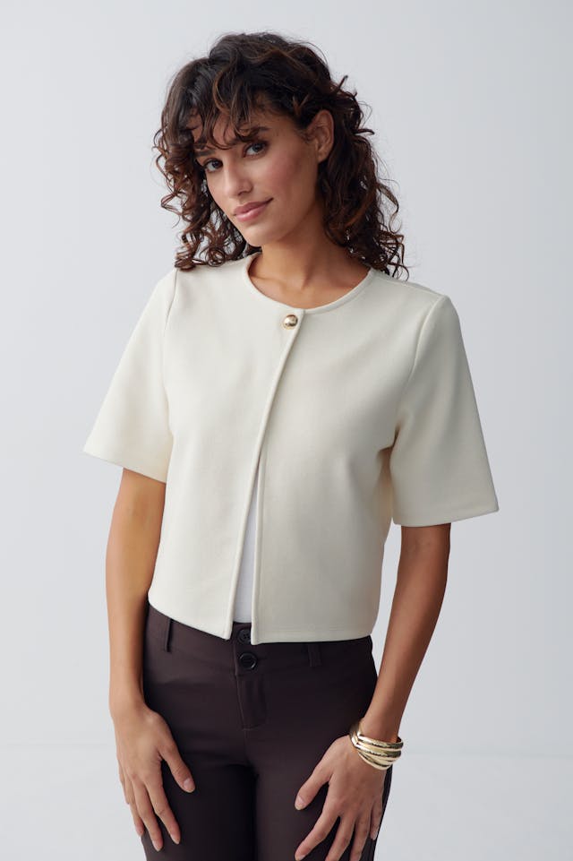 One button top - Beige - Dame - Gina Tricot