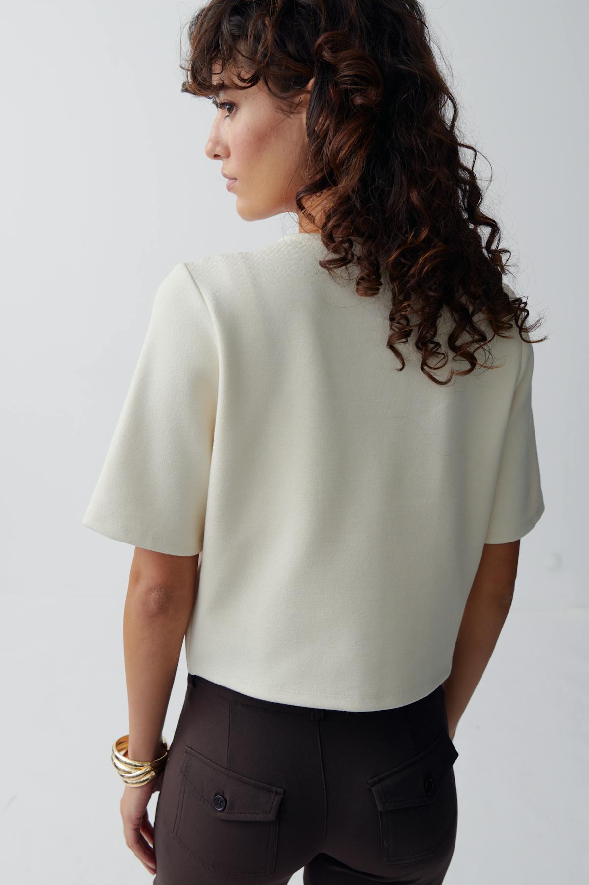 One button top - Beige - Dame - Gina Tricot