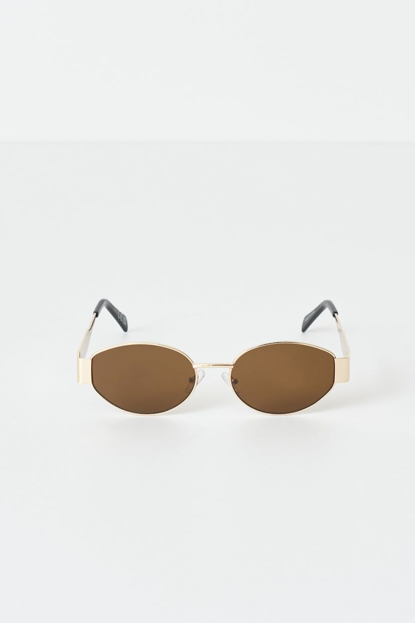 Oval metal frame sunglasses - Brun - Dame - Gina Tricot