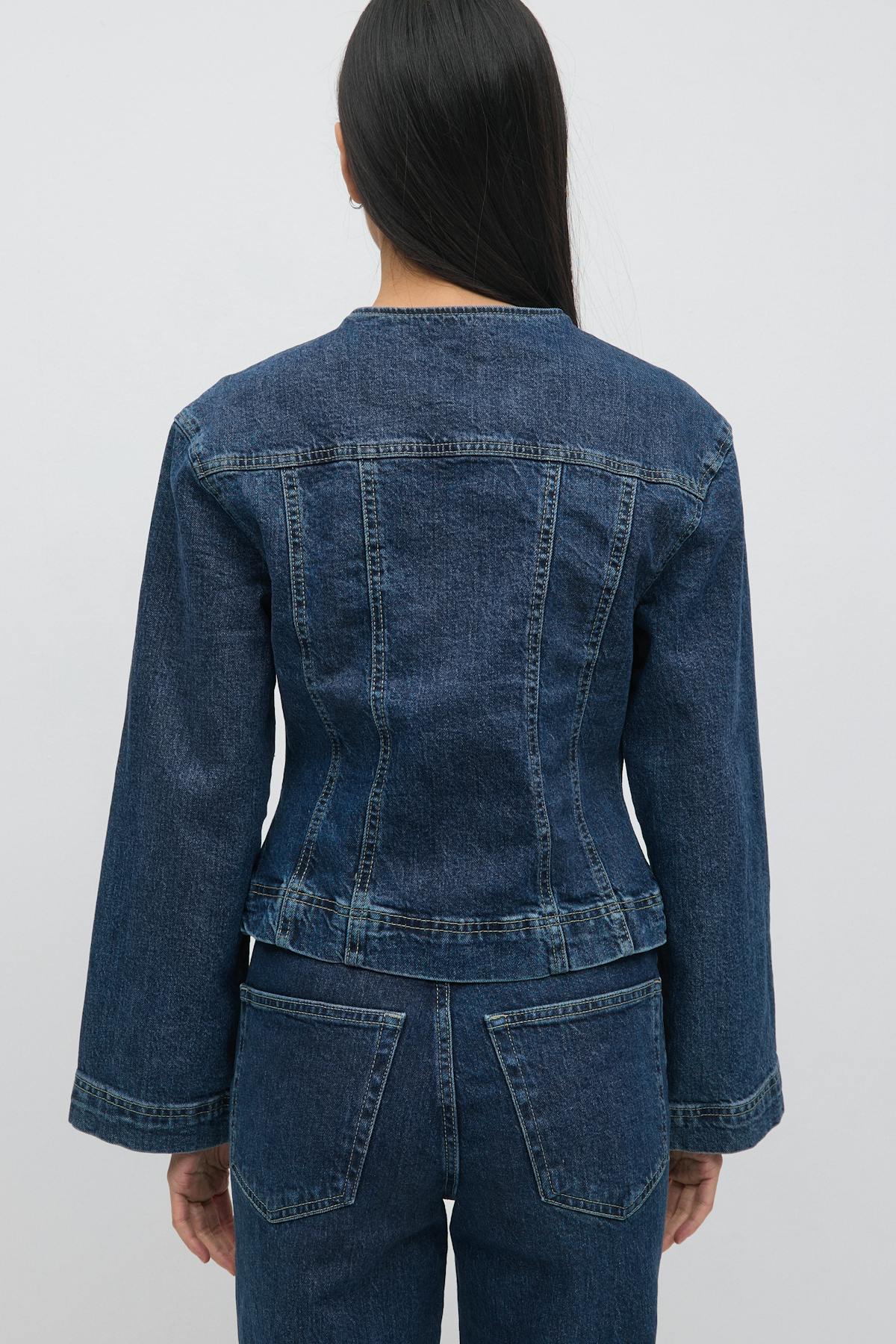Tailored denim jacket - Blue - Women - Gina Tricot