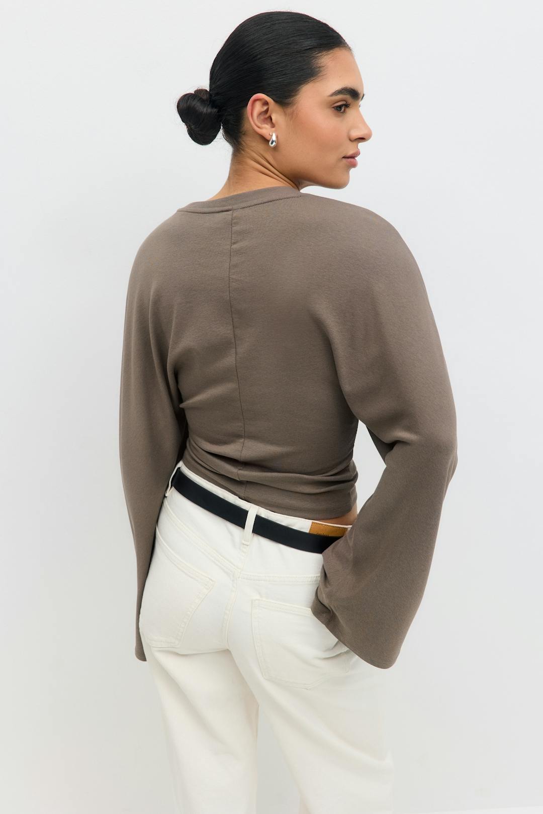 Wide sleeve top - Beige - Dame - Gina Tricot