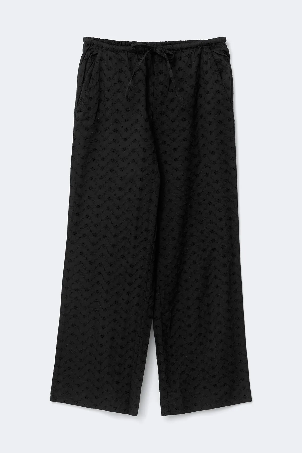 Broderie anglaise trousers - Svart - Dame - Gina Tricot