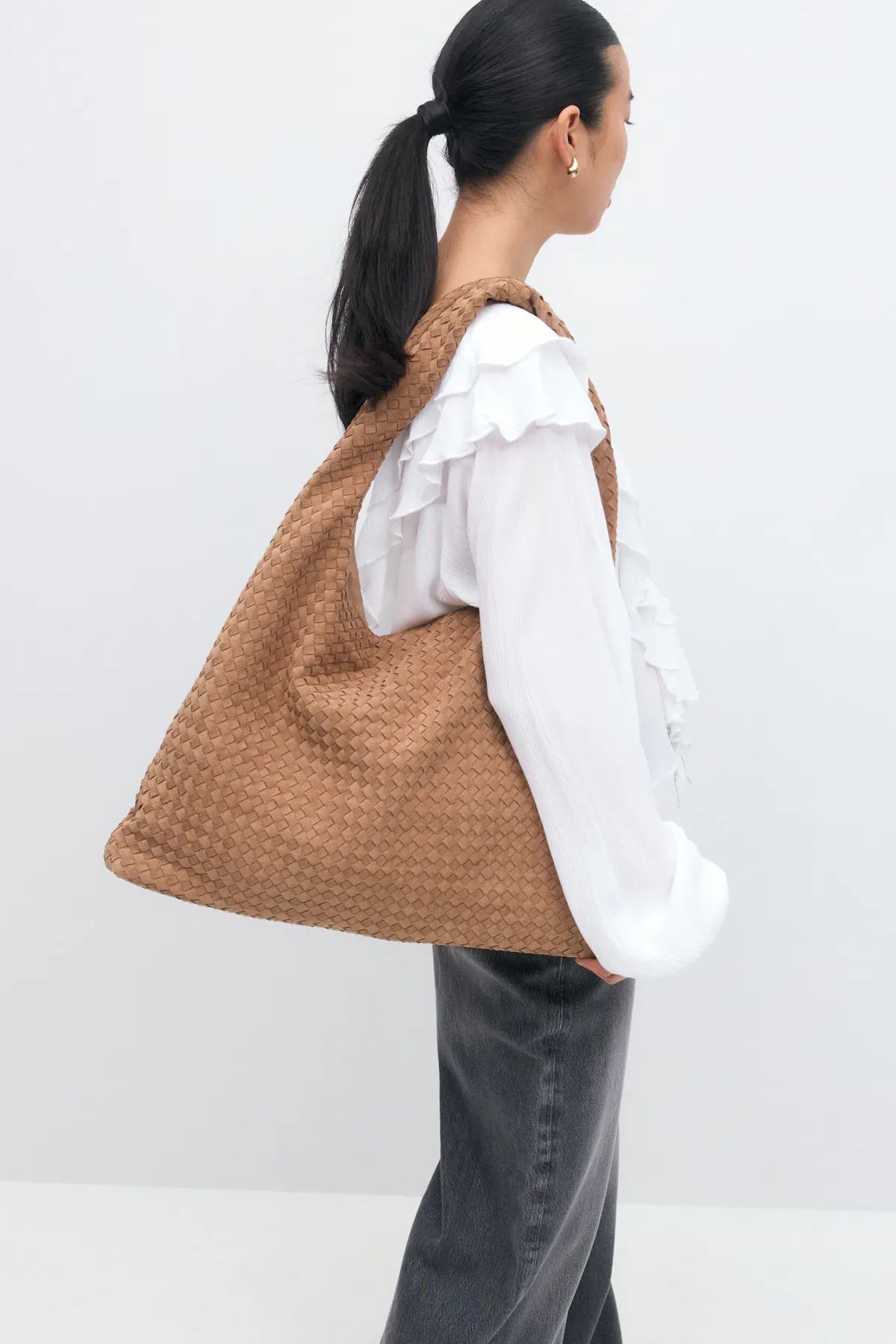 Braided large bag - Beige - Women - Gina Tricot