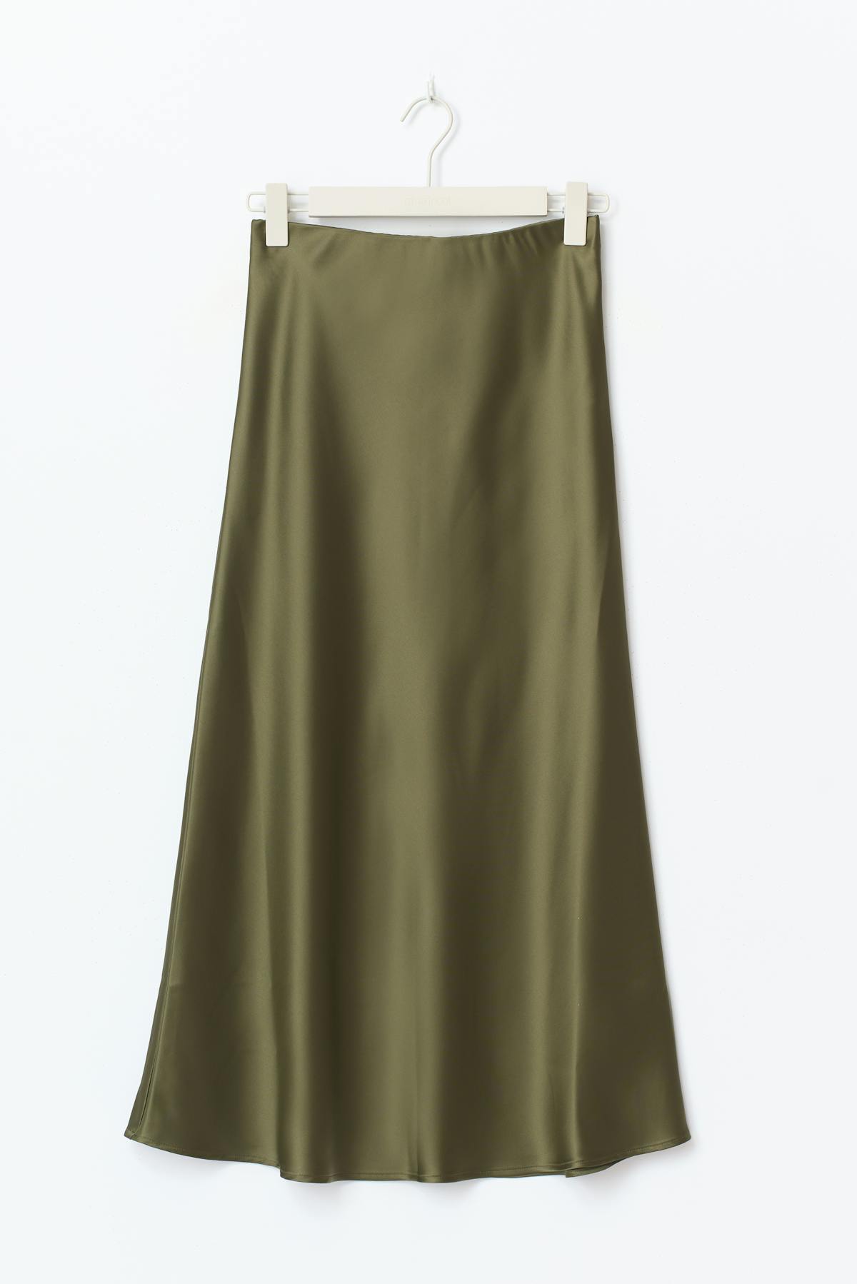 Satin skirt - Grön - Dam - Gina Tricot