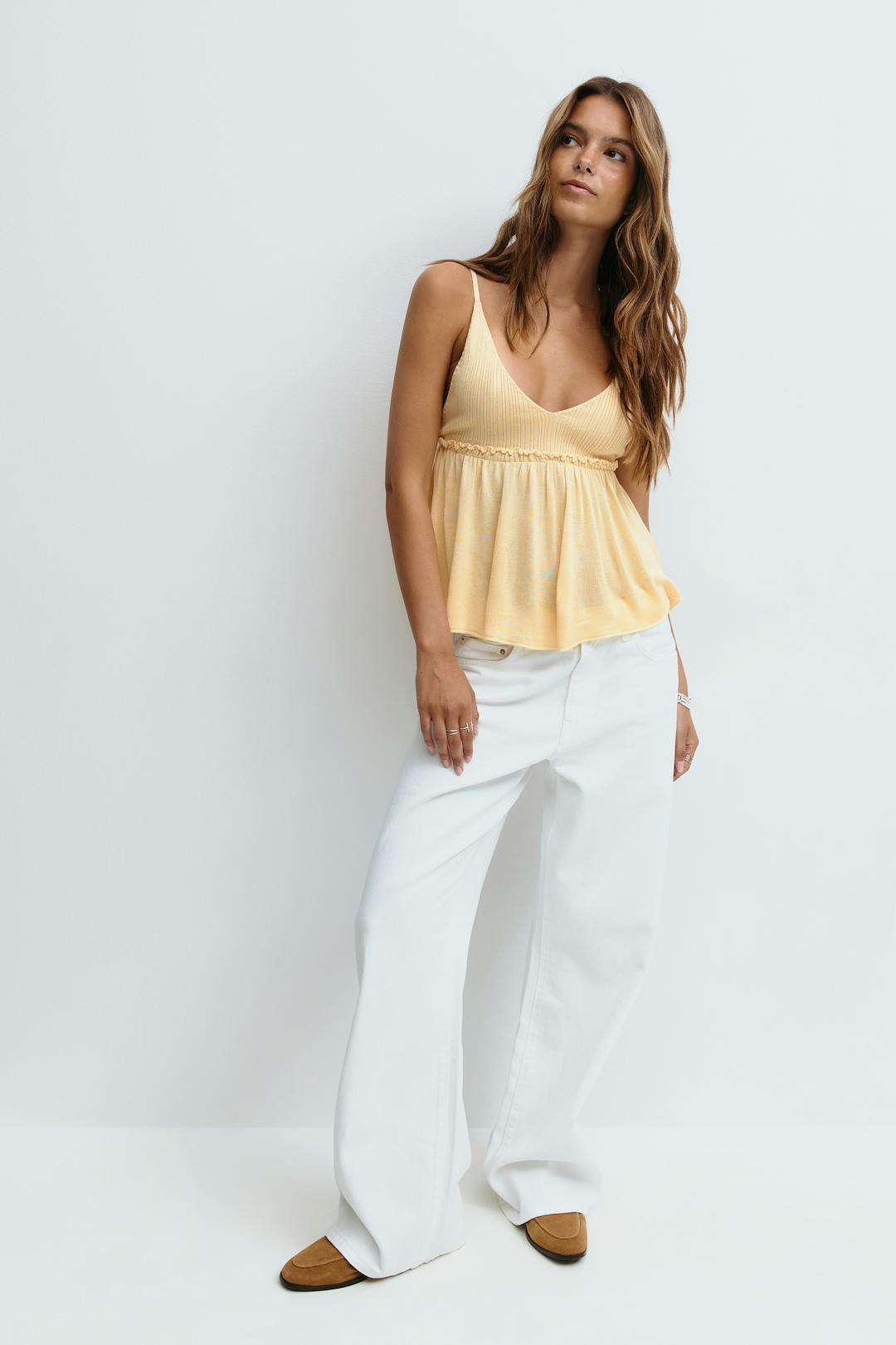 Knitted singlet - Geel - Dame - Gina Tricot