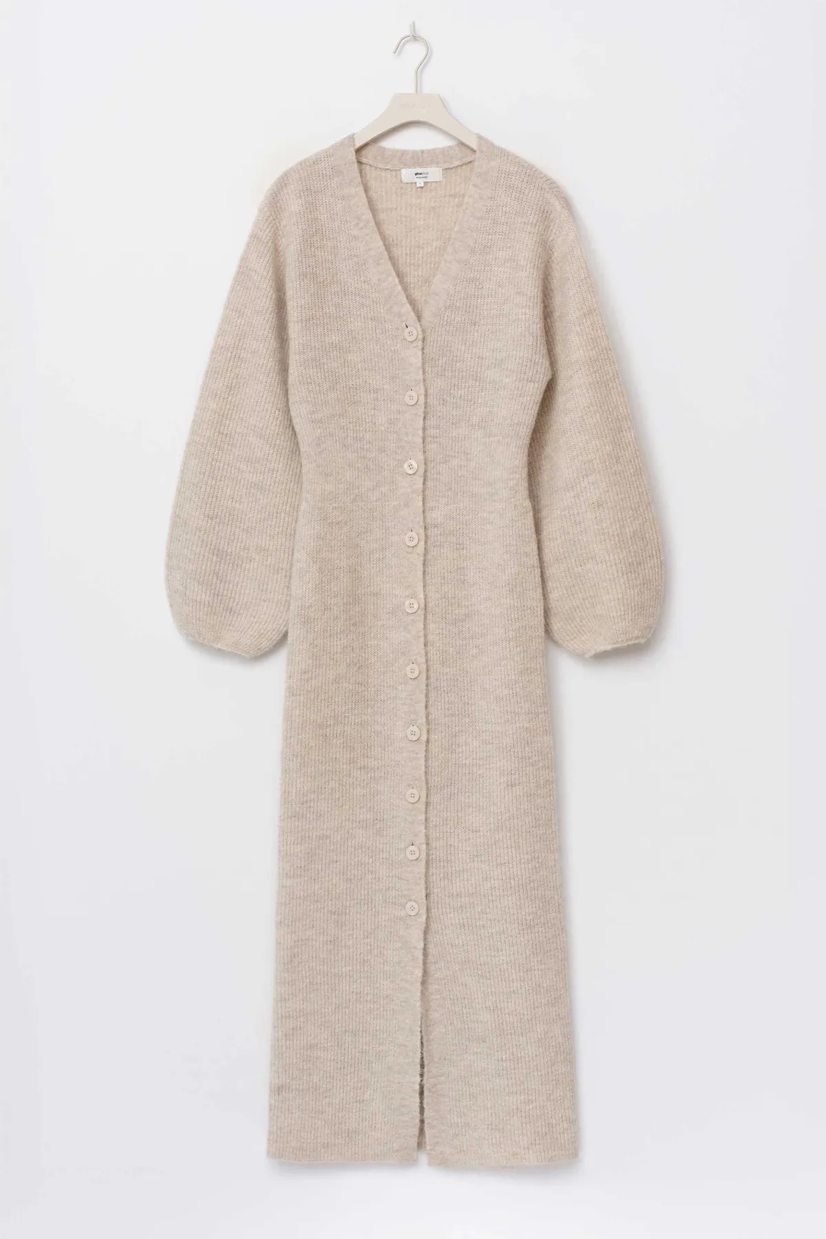 Knitted button down dress - Wit - Dame - Gina Tricot