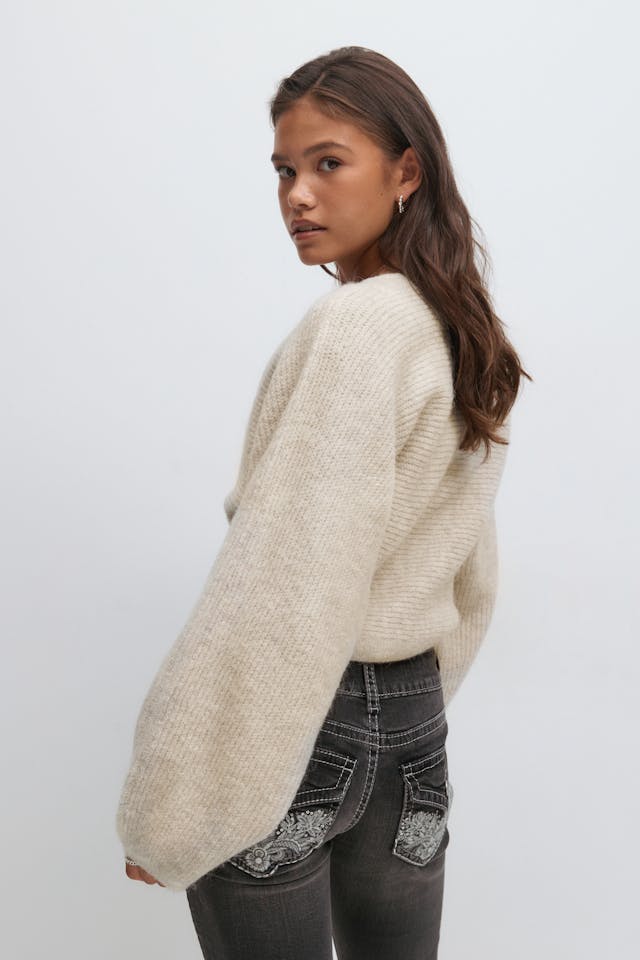 Y knitted bolero - Beige - Gina Tricot