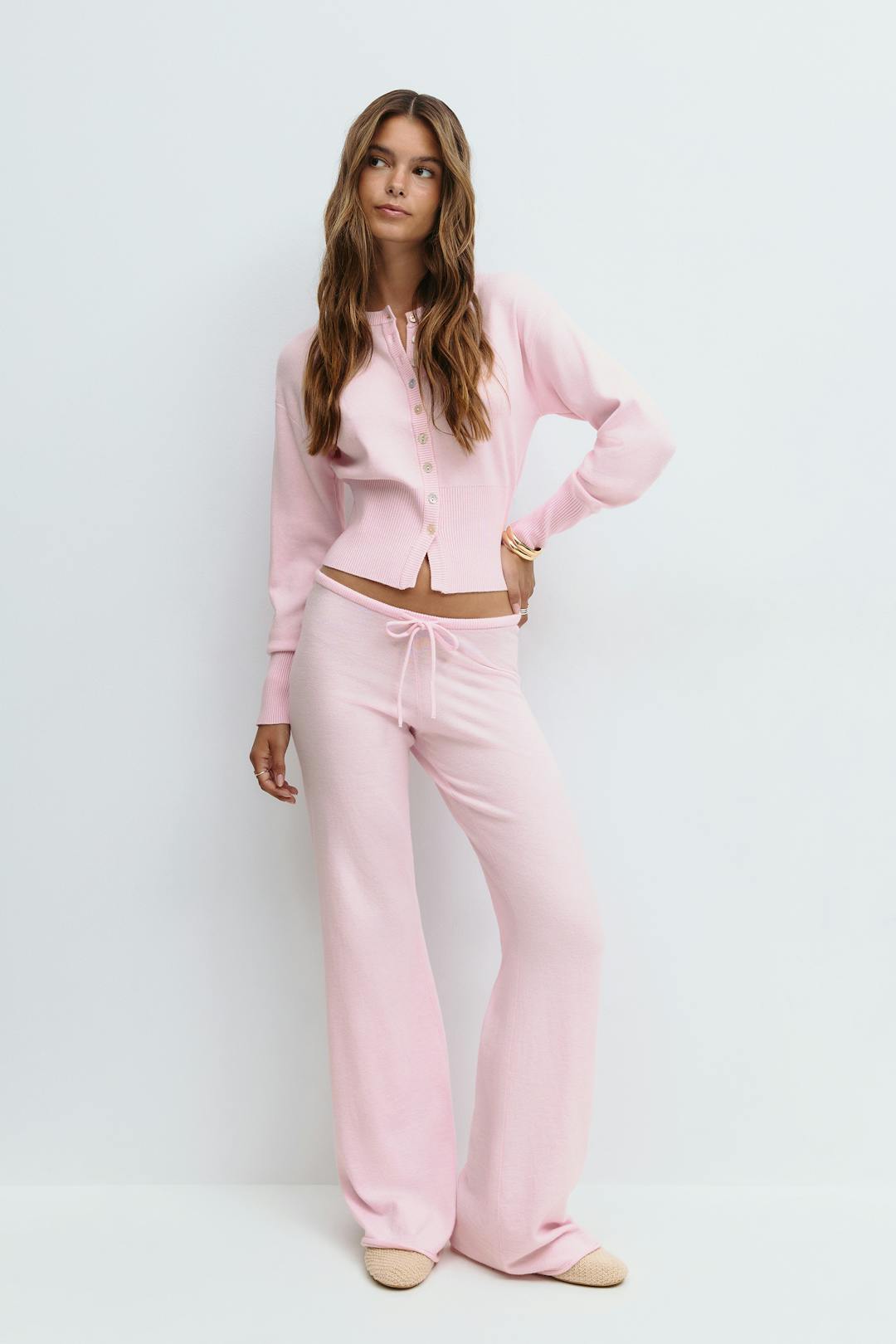 Knitted trousers - Rosa - Dame - Gina Tricot