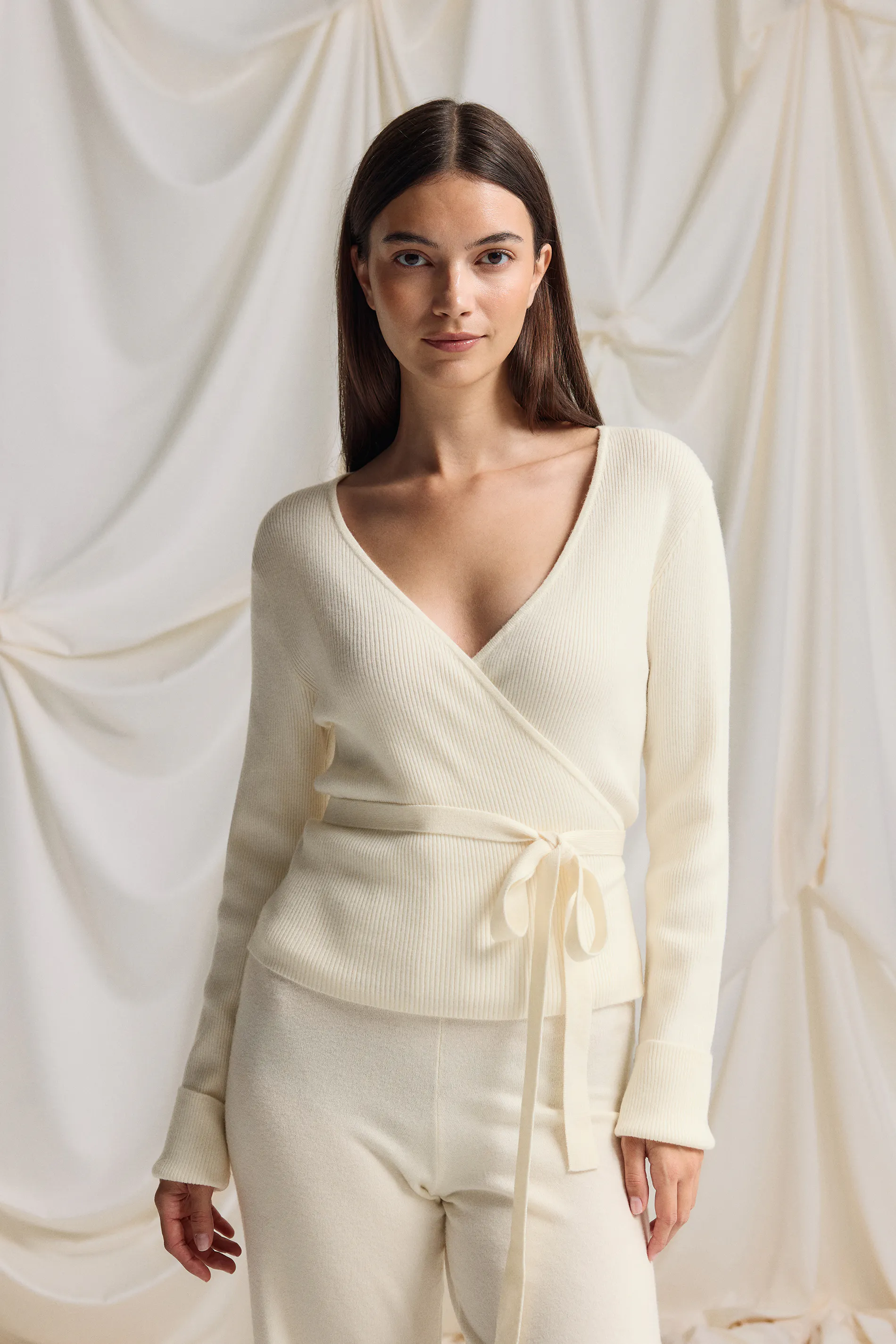 Soft wrap cardigan - Yellow - Women - Gina Tricot