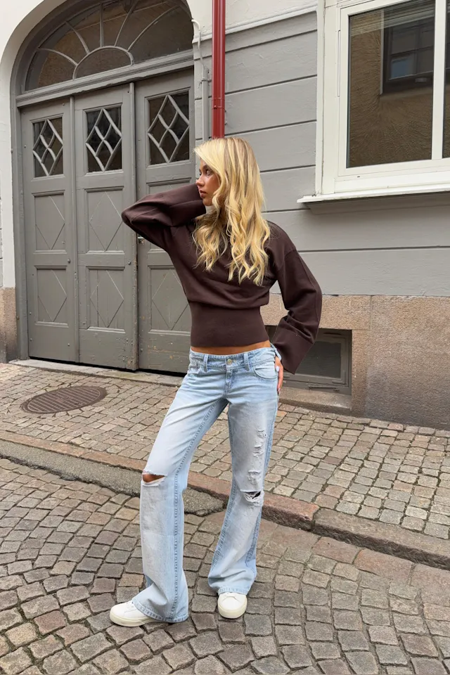 14+ low loose bootcut jeans - Blå - Gina Tricot