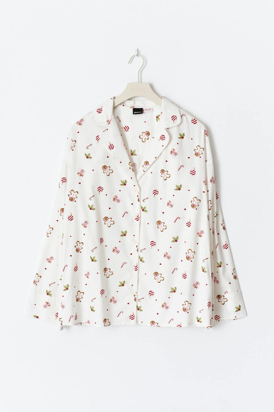 Flannel pyjamas shirt - Hvit - Dame - Gina Tricot