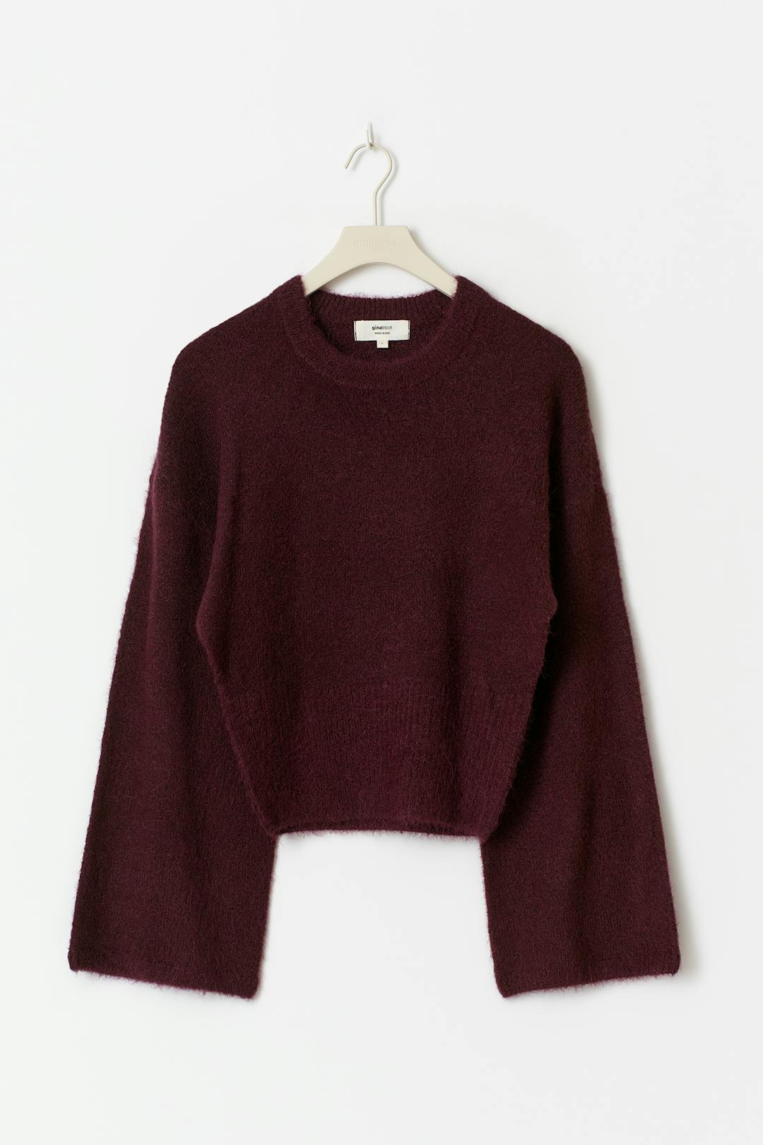 Wide sleeve knitted sweater - Rood - Dame - Gina Tricot