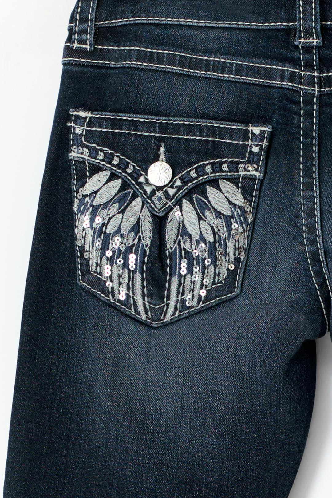 Embroidery jeans - Blå - Gina Tricot
