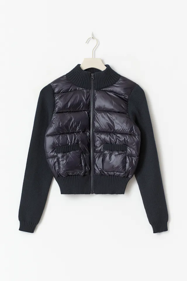 14+ rib puffer jacket - Blau - Gina Tricot