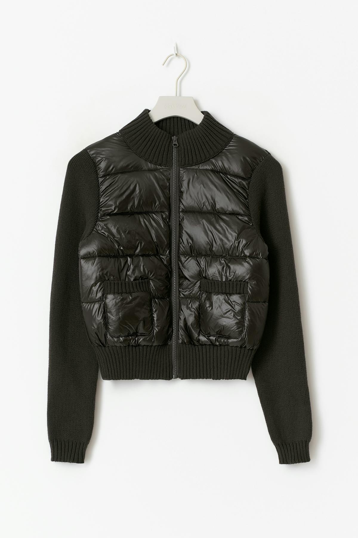 14+ rib puffer jacket - Black - Gina Tricot