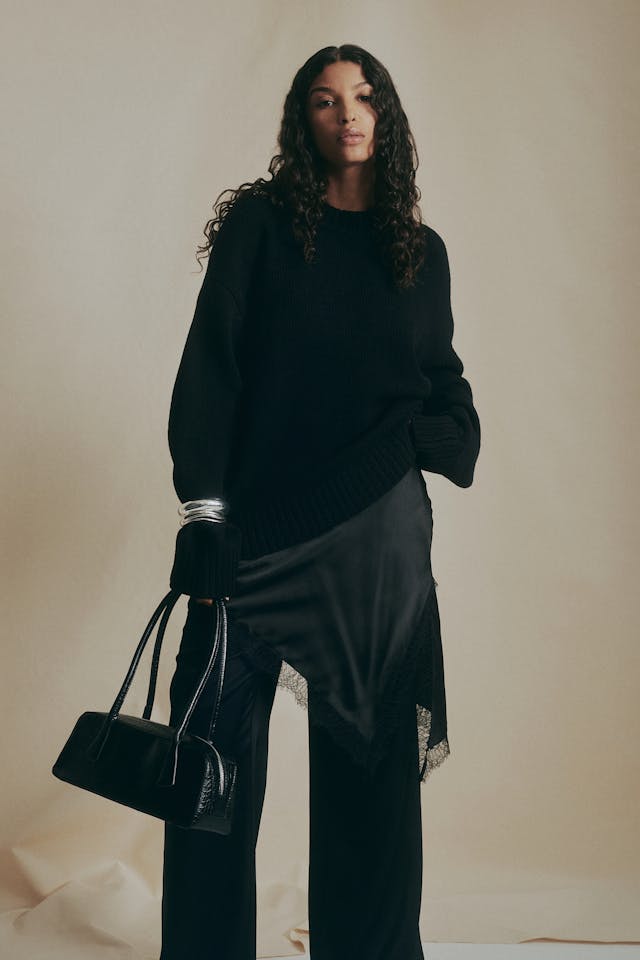 Merino wool knitted sweater - Svart - Dam - Gina Tricot